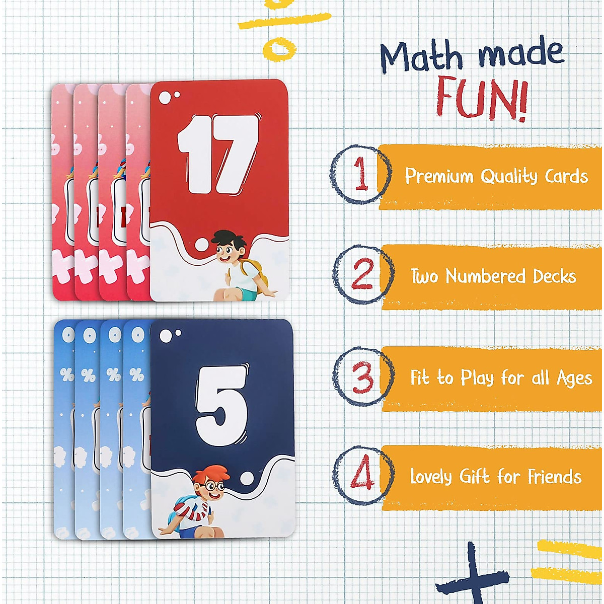 It's Mathive Card Game for Kids – Interactive Math Game Learning Games for Teens, Adults – Easy Gameplay Fast Paced Smart Games for Classroom, Home – Fun and Educational Games