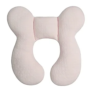 Blublu Park Upgraded Baby Head Support Pillow for Newborn Toddler, Soft Cotton Baby Travel Pillow for Car Seats and Strollers for Baby, Pink