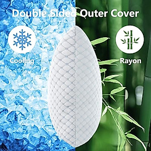 KHHMNB (2023 Upgrade) Side Sleeper Pillow for Neck and Shoulder Pain, Cooling Pillow with Two Sides of Specially Designed-One Side Ice Silk, One Side Rayon, Queen Size Set of 2