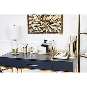 Gold Desk Accessories for Women Office 6 Piece Gold Desk Set Gold Office Organizer - Office Supplies Gold - Office Organization Set - Desk Organizer for Women Gold Desk Sets and Accessories for Women