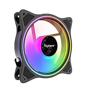 Bgears b-BlackWidow-RGB Black Gaming PC ATX case, Special Ripple effect Front Panel, Tempered Glass side. 2 x USB3.0, 3 x PWM 120mm ARGB Fans, Fan Controller with Remote, Support up to EATX board