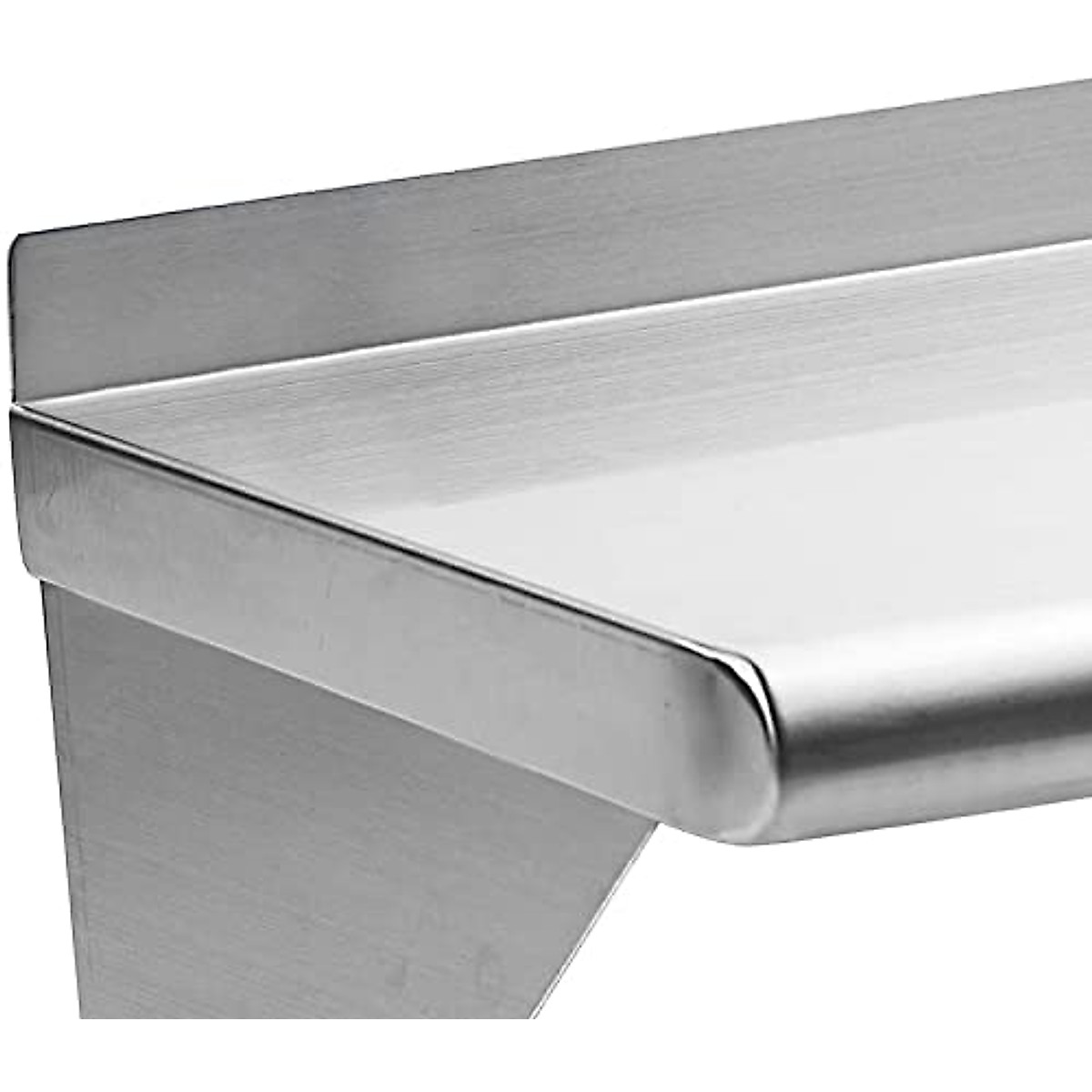 MengK Stainless Steel Shelf 12x24 Inches - 250lb Capacity - Wall Mount Floating Shelving for Restaurant, Kitchen, Home, and Hotel