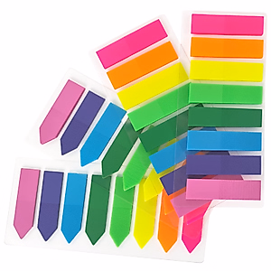KICNIC Page Markers Colored Sticky Tabs 800 Pcs, Translucent Arrow Flags for Page Marking, Fluorescent Index Tab Stickers for Notebooks, Small Sticky Notes flags [8 Colors, 4 Sets]