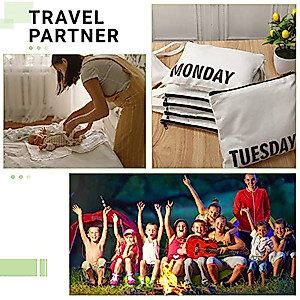 Sanwuta 7 Pcs Packing Cubes for Kids and Baby Travel Organizer Travel Pouches for Suitcase Organizing for Boys and Girls Summer Camp Cruise and Family Vacations Days of Week