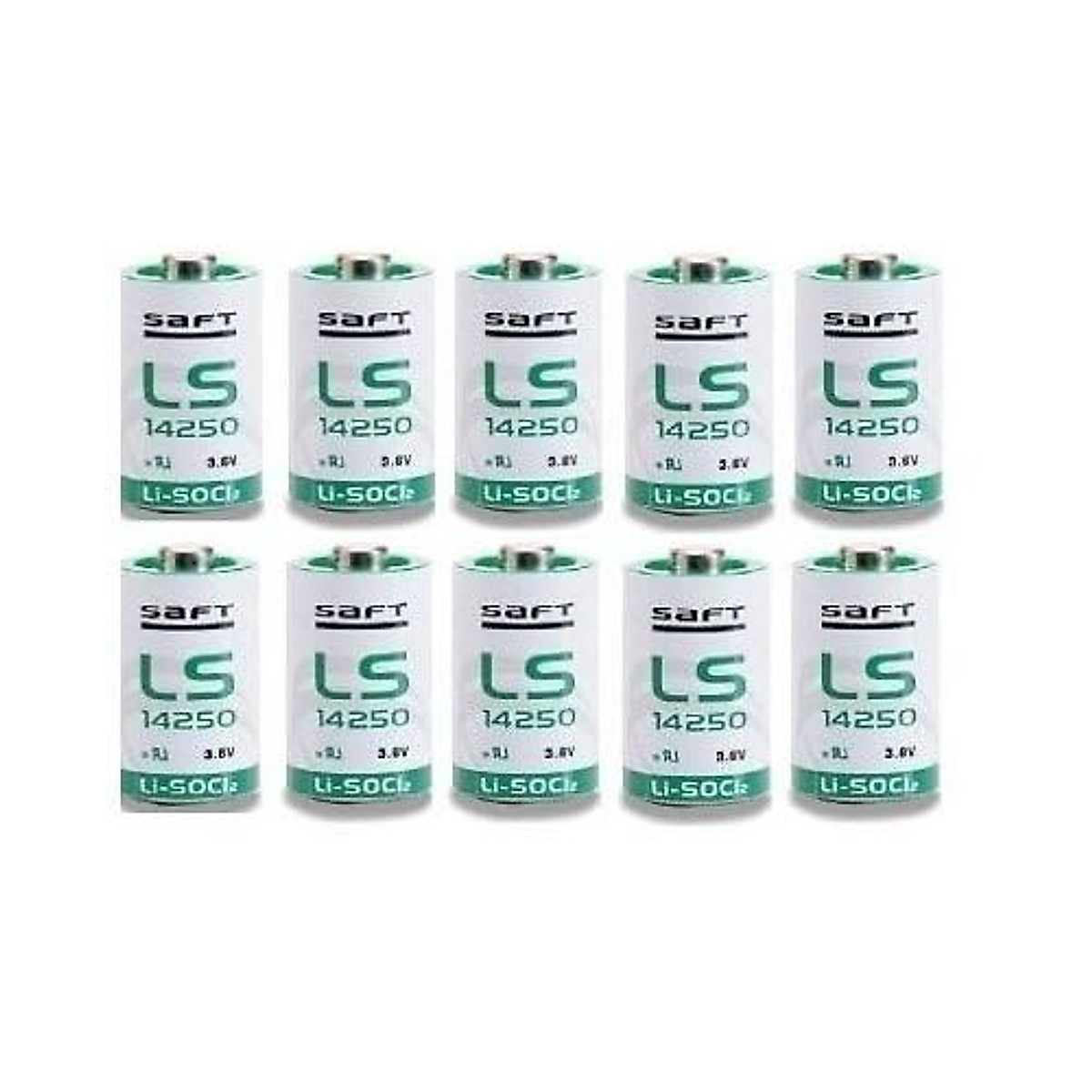 (10 PACK) Saft LS-14250 1/2 AA 3.6V Lithium (non Rechargeable)