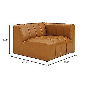 Modway EEI-4532-TAN Bartlett Vegan Leather Vegan Leather 5-Piece Sectional Sofa, Tan