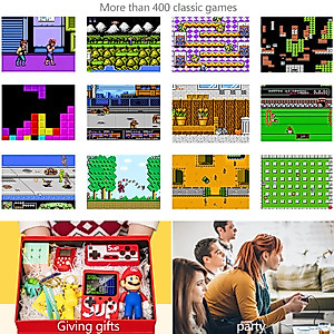 Black Mini Portable Handheld 400 Classic FC Games Game Console Game Player Support TV Connection One/Two Players