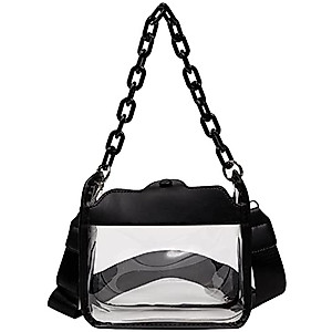 Clear Bag for Women Clear Crossbody Bag Clear Purse Stadium Approved Clear Shoulder Bag Satchel Hobo Bag Gift