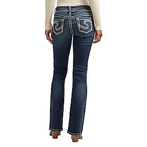 Silver Jeans Co. Women's Suki Mid Rise Curvy Fit Bootcut Jeans, Indigo, 29W x 30L