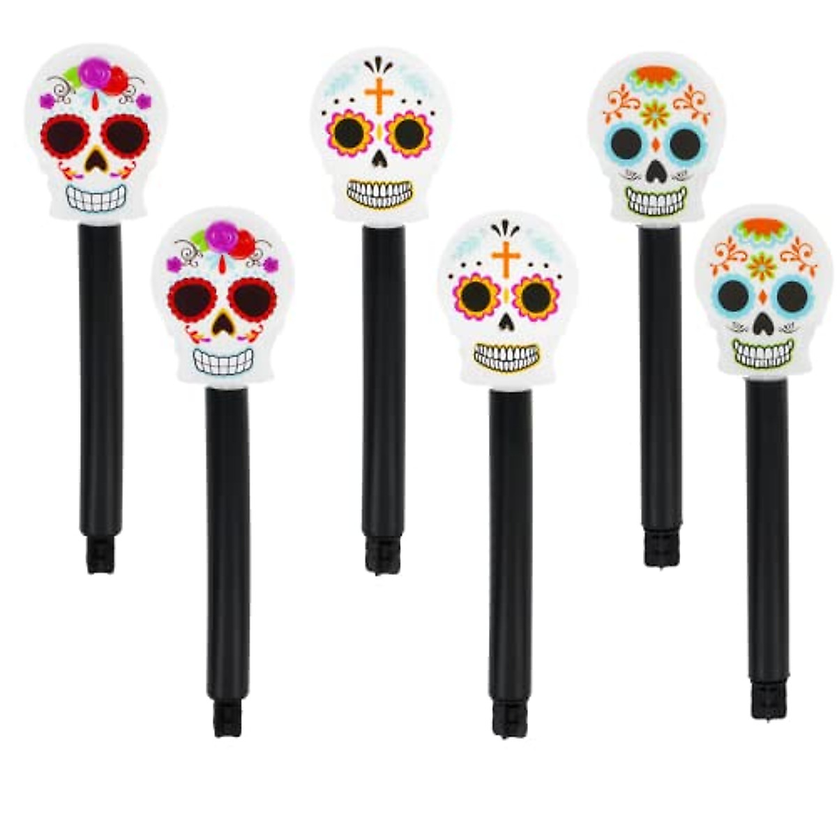 LSM Halloween Sugar Skull Solar Stake Light, Decorative Spooky LED Garden Lights Outdoor Solar Powered Waterproof for Patio Lawn Yard Pathway Christmas Fall Autumn Party Decor Set of 6 with Oggetto