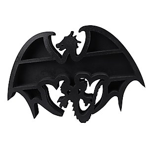 Pssopp Crystal Display Shelf, 13.8 x 13.4 x 1.6in Dragon Design Crystal Display Shelf Space Saving Shelf Wall Decor for Bedroom Office Table