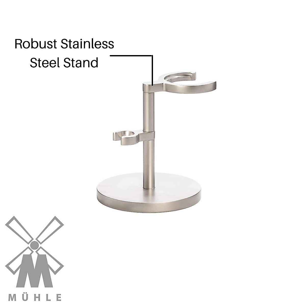 MÜHLE ROCCA Stand for Razors & Shaving Brushes | Shave Accessory | Matt Stainless Steel