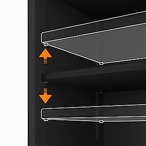 Irontar Bathroom Cabinet, Bathroom Floor Cabinet with Open Shelf, Large Display Cabinet with Doors, Kitchen Cupboard, Storage Cabinet for Living Room, 23.6 x 11.8 x 50.4 Inches, Black CWG006B