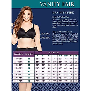 Vanity Fair Womens Full Figure Beauty Back Smoothing Bra, 4-way Stretch Fabric, Lightly Lined Cups Up To H Bra, Wirefree - White, 40D US