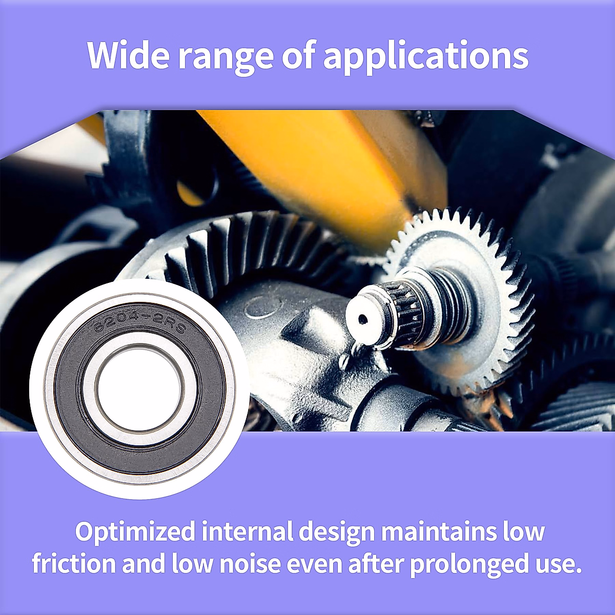 Huarntwo 6204-2RS Replacement Ball Bearing for Craftsman Poulan Husvarna 129895, 532129895 738220419: MTD Cub Cadet 741-0919, 941-0919: Toro 251-297, 251-381: Ariens 54123, 054123(2 pcs)