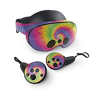 MightySkins Glossy Glitter Skin Compatible with Meta Quest Pro - Vibrant Tie Dye | Protective, Durable High-Gloss Glitter Finish | Easy to Apply, Remove, and Change Styles | Made in The USA