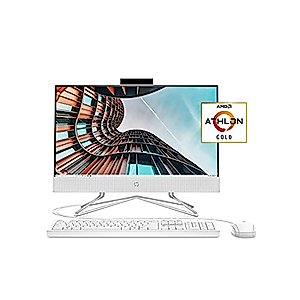 HP 22 All-in-One PC, AMD Athlon Gold 3150U Processor, 4 GB RAM, 256 GB SSD, Full HD IPS 21.5-inch Anti-glare Display, Windows 10 Home, USB Mouse and Keyboard (22-df0022, 2020)