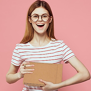 EOOUT 3 Pack Spiral Notebook College Ruled Notebook, 7.48 x 5.11 Inches Journal Soft Kraft Cover,100 Pages/ 50 Sheets for Students Office Business