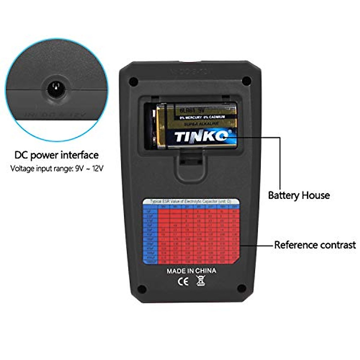 BSIDE ESR02 PRO Digital Transistor Tester SMD Components Meter Mega328 NPN/PNP Diode Triode Capacitor Inductance ESR Checker with Tweezers
