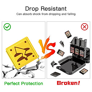 UFOPETIE 12 in 1 Game Card Case for Nintendo Switch Pikachu Switch Game Case for Nintendo Switch Game Storage,for Nintendo Switch Game Card Case Poke Tail-Thumb Grip 2PCS