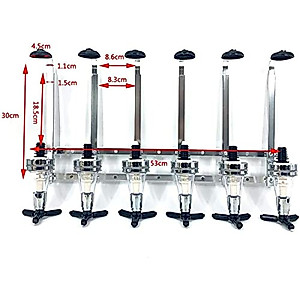Lfhelper Wall Mounted Liquor alcohol Dispenser 6-Bottle for Bar/Home Party Use Fit Wine Cocktail Alcohol Drink Beverage Juice, Aluminum Alloy&ABS
