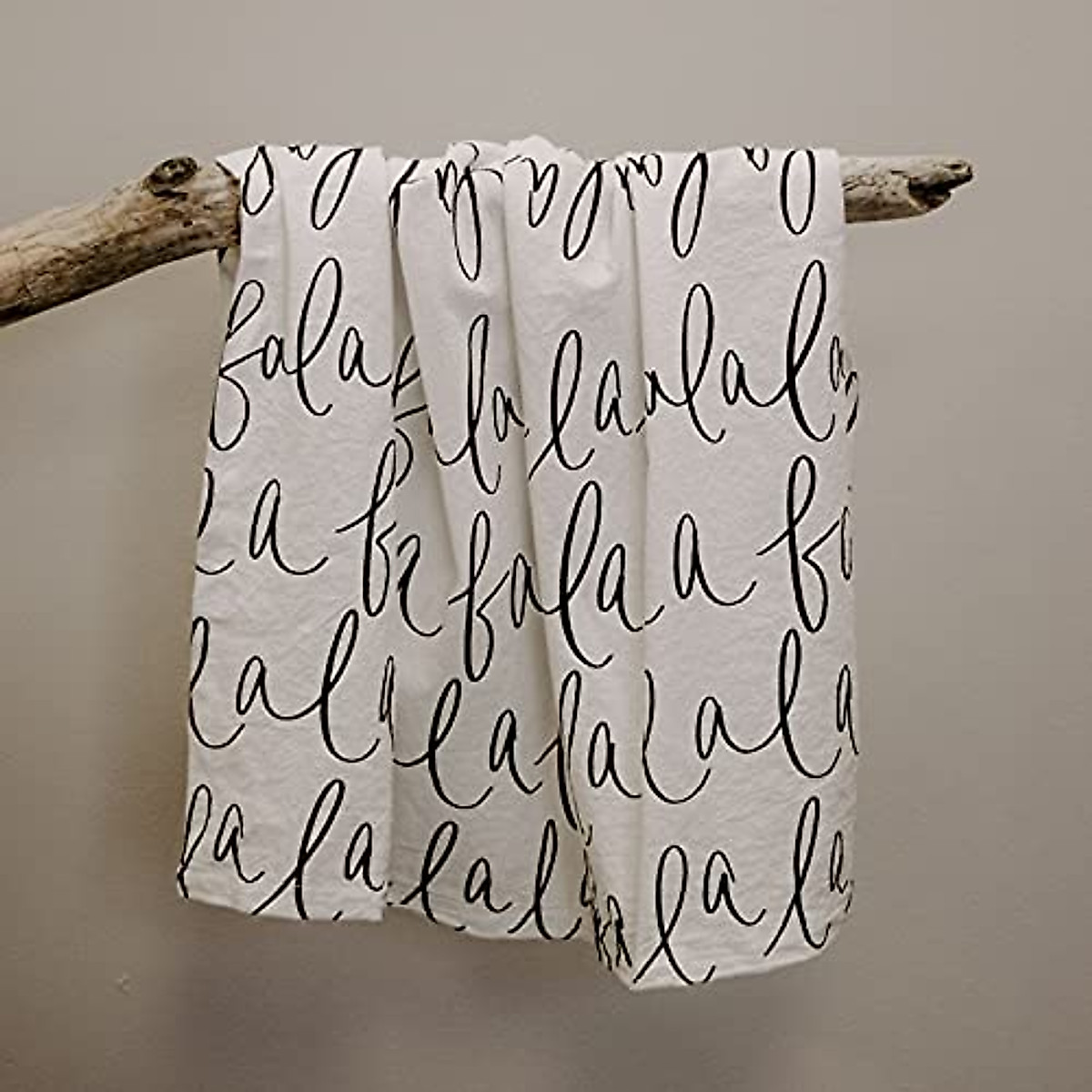 Sweet Water Decor FA La La La La Tea Towel | Large Size 28 x 25 inches | Cream with Hand Lettered Black Design | Bathroom, Kitchen, Dish (FA La La La La)
