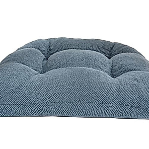 POMIU Outdoor Chair Cushions for Patio and Garden Furniture, Chair Pads Set Premium Comfortable Thick Fiber Fill Tufted Seat Floor Cover (2 Pack, 19" x 19", Dark Blue)