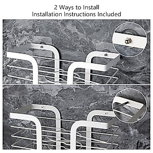 YUET Hair Dryer Holder Station/Wall Mounted, Hairdryer Stainless Steel Hair Tools Organiser, Hair Accessories Organiser Storage for Hair Brushes, Straightener, Flat Iron, Curling Wand (White)