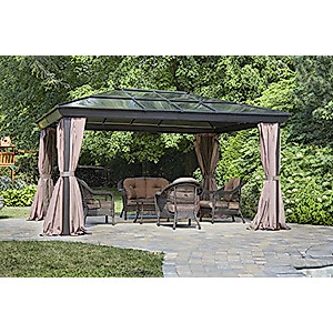 Venus Gazebo 12 feet by 14 feet, Brown color