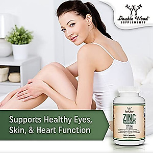 Zinc Picolinate 50mg, 300 Capsules (Immune Support) Non-GMO, Gluten Free (300 Day Supply) by Double Wood Supplements