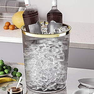 SUNFECILI Clear Trash Can,Space Saving Trash Wastebasket,Transparent Trash Can, Multipurpose Stylish Simple Round Shape Large Capacity Waste Basket for Bathroom Bedroom Kitchen Office