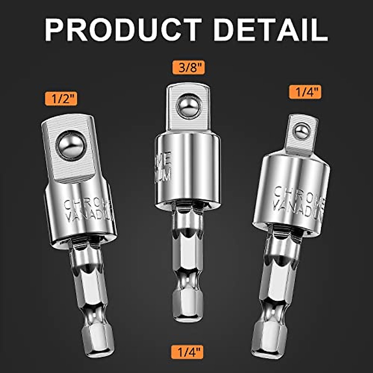 23 Flexible Drill Extension Hex Shank Drill Bit Kit Rotatable Joint Socket 1/4 3/8 1/2 Inch Hex Socket Adapter Socket Bendable Drill Bit Extension Screwdriver 105 Degree Angle Drill Bit Extension