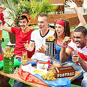 120 PCS Football Popcorn Bags Football Candy Treat Bags Football Party Popcorn Boxes Football Popcorn Holder Football Paper Favor Bags for Football Theme Birthday Party Baby Shower Supplies