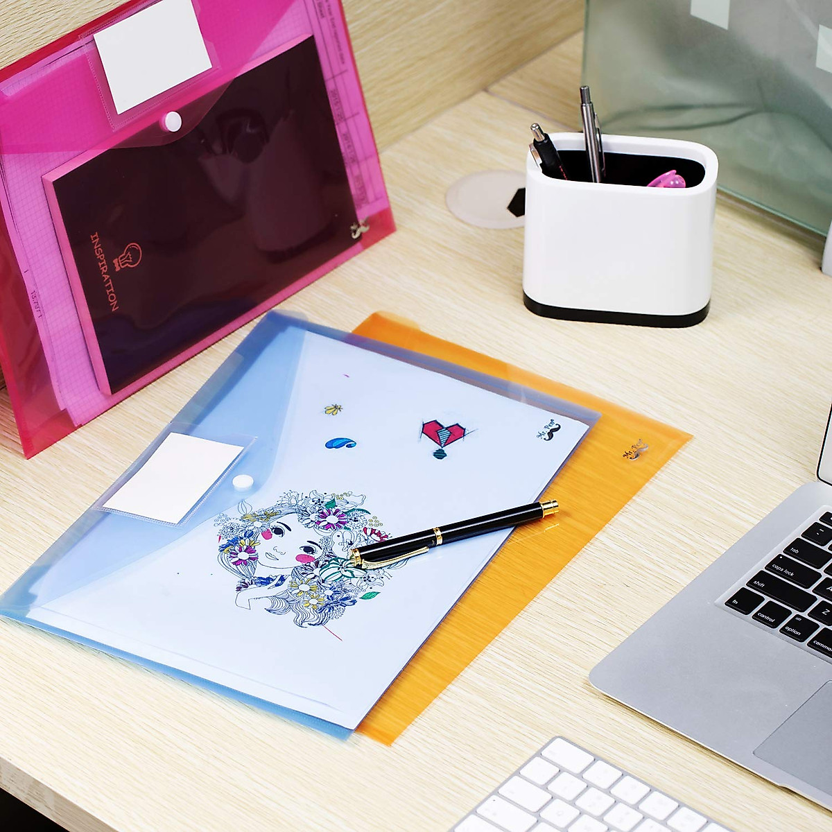 Mr. Pen- Plastic Envelopes, 10 Pack, A4, Letter Size, Plastic Envelopes with Snap Closure, Poly Envelope, Plastic Folders with Closure, Clear Plastic Folders, Plastic Pocket Folders, Document Envelope