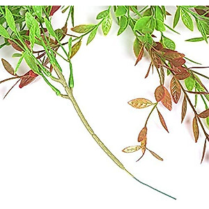 5Pcs Artificial Vines, Fake Greenery Garland Willow Leaves, Hanging Ivy Garland for Wedding Party Home Garden Wall Backdrops Decor