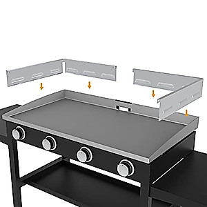 BQMAX Wind Guard for Blackstone 36" Griddle, Wind Guards for Blackstone 36" Griddle and Other Griddle, Stainless Steel Wind Screen (NOT Aluminum)