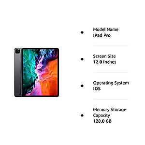 2020 Apple iPad Pro (12.9-inch, Wi-Fi + Cellular, 128GB) - Space Gray (Renewed)