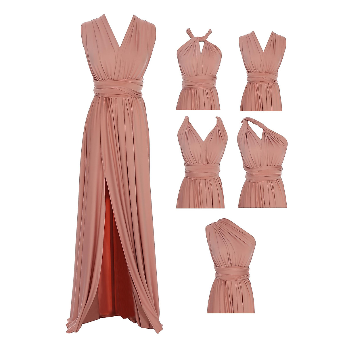 Edaydress One Size Fits Most of Body Shapes Multi Colors Options with Bandeau Slit, Greek Goddess Dress, Bridesmaid Dress