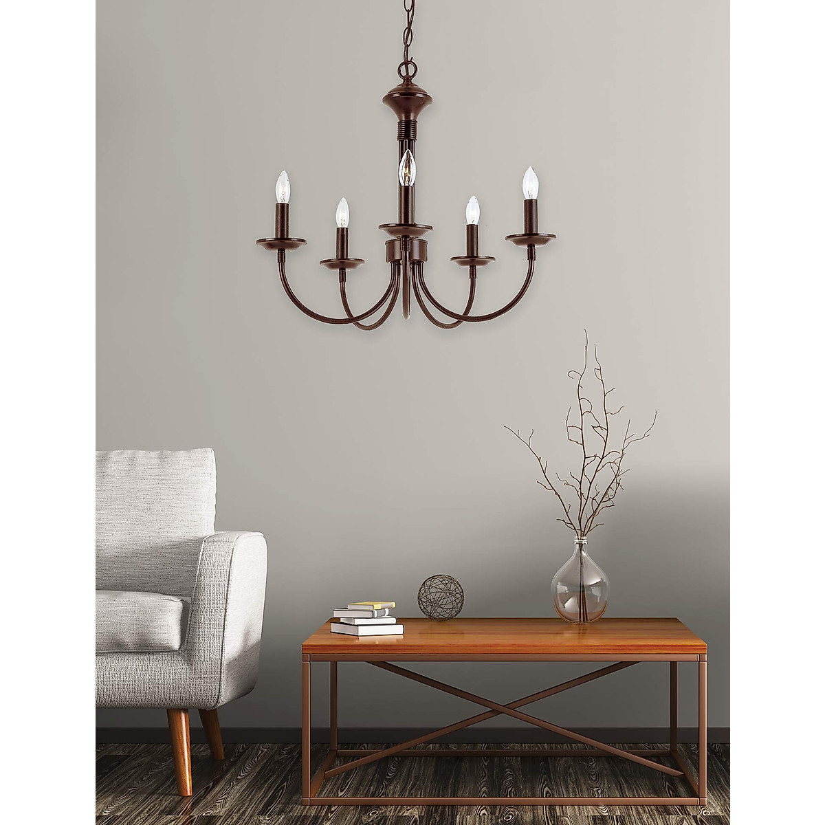 Bel Air Lighting TG9015 ROB Traditional Five Chandelier Outdoor-Post-Lights, Bronze/Dark