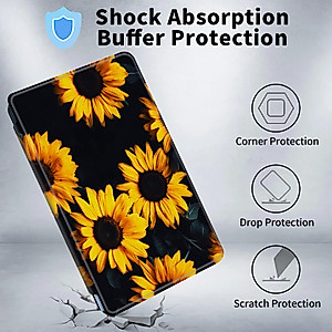BPQOJB for Samsung Galaxy Tab A8 Case Galaxy Tab A8 10.5 Case 360 Degree Rotating PU Leather Smart Cover with Auto Wake/Sleep Tablet Case for Galaxy Tab A8 10.5 inch 2022 - Yellow Sunflowers