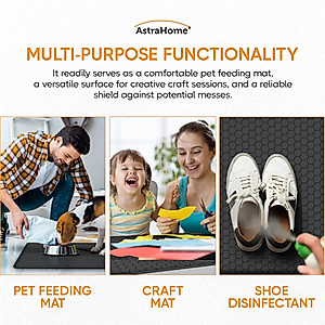 AstraHome Under Sink Mat | Waterproof Kitchen Cabinet Tray | 34" x 22" Silicone Under Sink Liner with Push Down Drain | Sink Protector for Kitchen Sink | Kitchen Sink Mats for Leaks and Drips