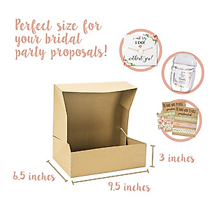 Pop Fizz Designs Proposal Box Set (2 Pack) | Flower Girl Gift Boxes for Bridal Shower, Wedding, Kraft Style