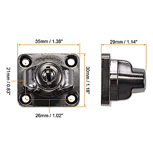 uxcell 3-inch Keyed Hasp Locks Zinc Alloy Twist Knob Keyed Locking Hasp W Screws for Door Cabinet Keyed Alike Black 3Pcs