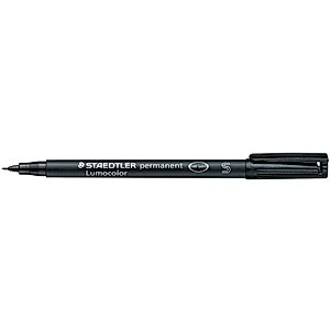 Staedtler Mars Fiber Tip Marker Permanent, Superfine, Black, Pack of 10 (STD3139)