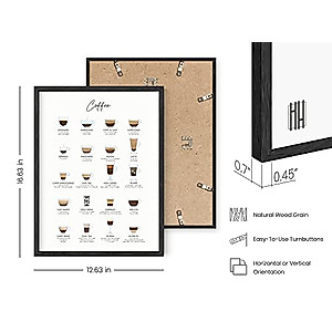 Coffee Art Print and Cafe Decor - By Haus and Hues | Coffee Bar Decor College Dorm Poster, Dorm Wall Decor for Girls, Kitchen and Apartment Wall Art (Black Framed, 12x16)