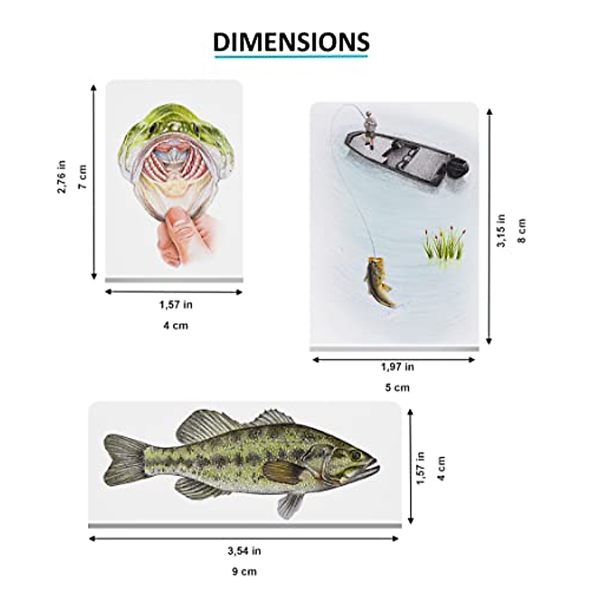 Magnetic Bookmarks - Largemouth Bass - Magnet Page Clips Set of 3 - Fish Lovers Gifts - Book Markers - Gift for Fisherman - Unique Fishing Gift