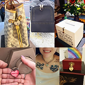 Honbay 2PCS Mini Love Heart Shaped Lock Padlock with Key for Jewelry Box, Purse, Handbag, Backpacks, Cabinet, Treasure Chest, Suitcases, Lockers, Letter Box, Diary, etc