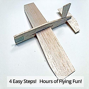 S&S Worldwide Balsa-Wood Top Gun Glider Model Planes. Assemble Planes and Decorate with Paints or Markers. Perfect for Field Days, Summer Camps, STEM Activities and Birthdays, Beige (Pack of 36)