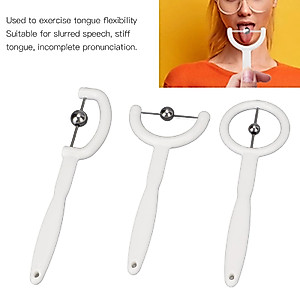 Tongue Muscle Trainer, 3pcs Tongue Tip Exercise Set Stainless Steel Balls Oral Muscle Strength Tongue Training Tools Oral Lips Mouth Exerciser Trainer Recovery Tool Tongue Tip Lateralization Lifting