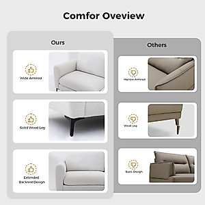 ITEFDTUTNE 83'' Modern Living Room Teddy Velvet Recliner Sofa,3 Seater Sofa, Couches for Living Room, Space Spring Cushions and Solid Wood Frame(White)